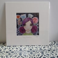Plumb buns mounted print Jo Roper - Folksy