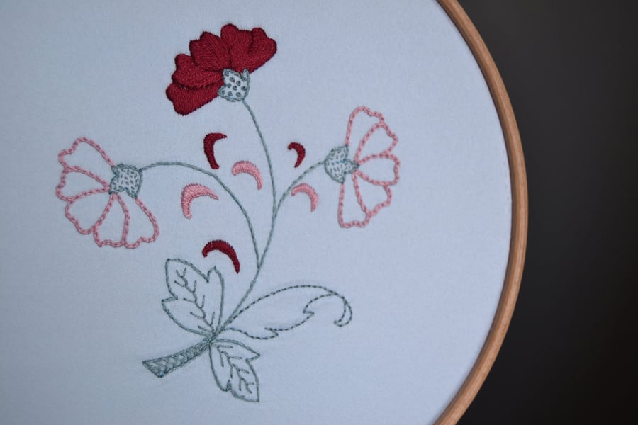 Surface Embroidery Kit - Dianthus - Folksy