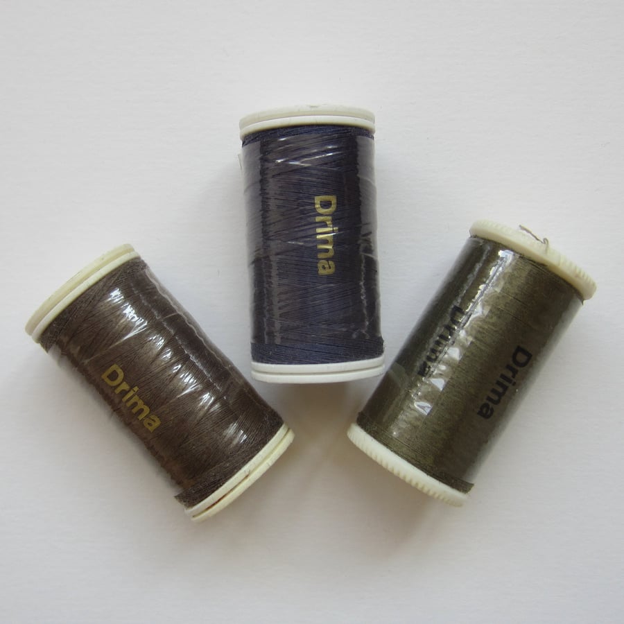 3 Reels of Drima 100m Sewing Thread - Folksy