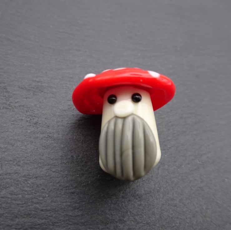 lampwork glass toadstool bead - Folksy
