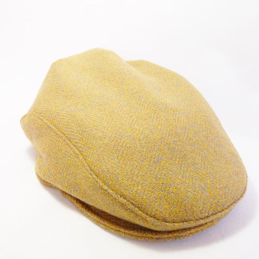 Mens Flat cap - Traditional Wool Tweed - Mustar... - Folksy