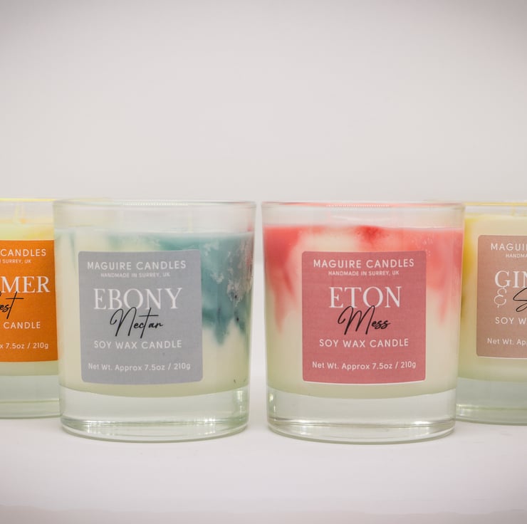 Maguire Jar Candle: Scented, Marbled Candle in ... - Folksy