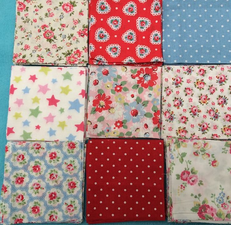 40 x 4" patchwork squares in cath kidston... - Folksy