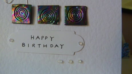 Silver Spiral and Flower on White Card - Folksy