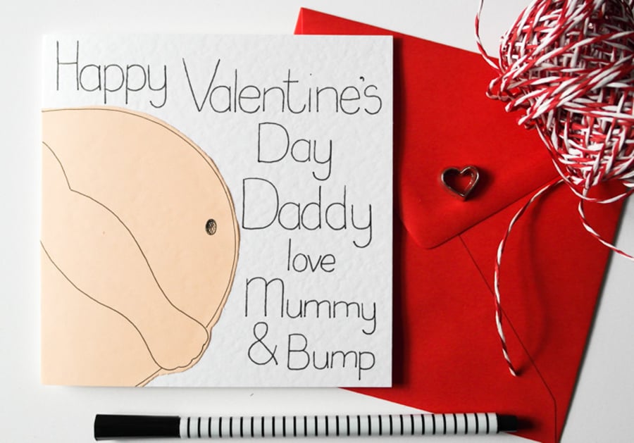 Bump Valentine's Day Card From Mummy To Be For... - Folksy