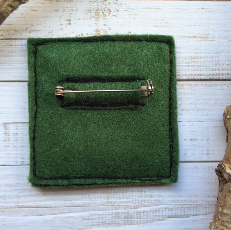 Embroidered sunset landscape brooch pin of badge. - Folksy