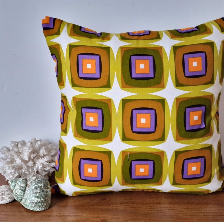 Handmade geometric cushion vintage 1960s 1970s ... - Folksy