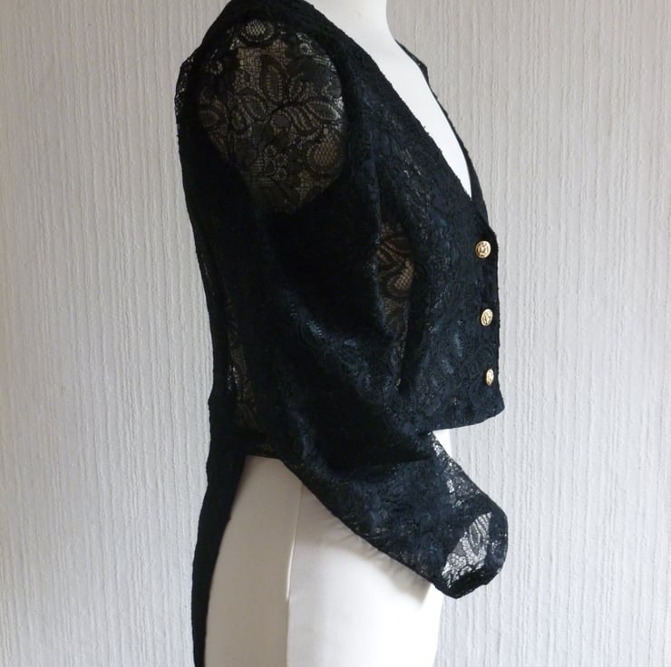 Cropped Lace Tail Coat Jacket - Folksy