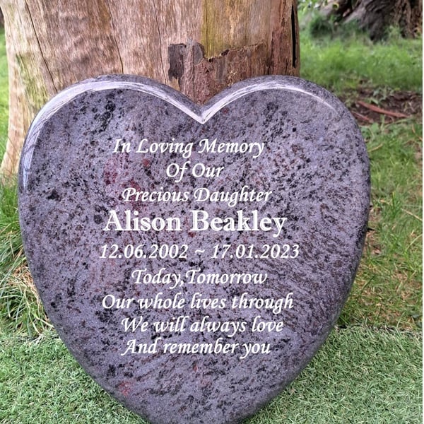 Bahama blue grave plaque memorial marker heart ... - Folksy
