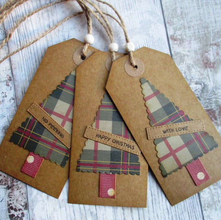 Set of 3 gift tags Christmas Tree - Folksy