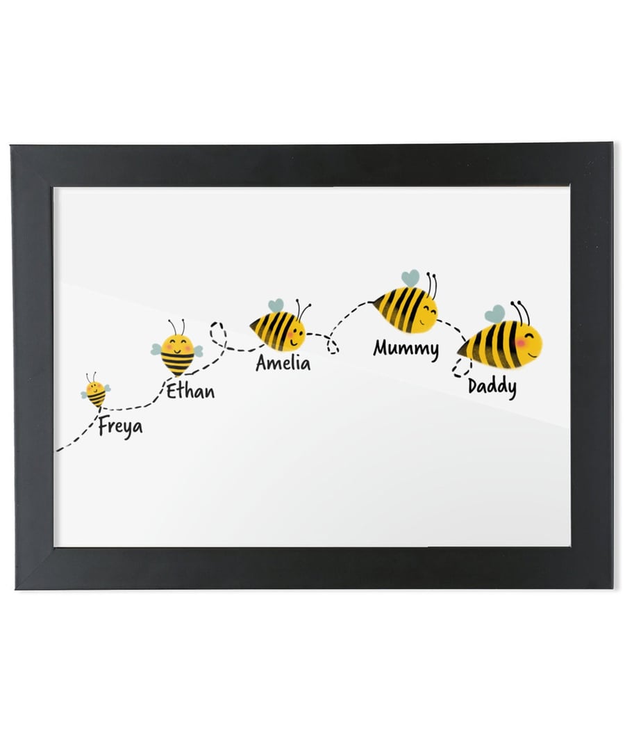 bee family illustration name print - Folksy