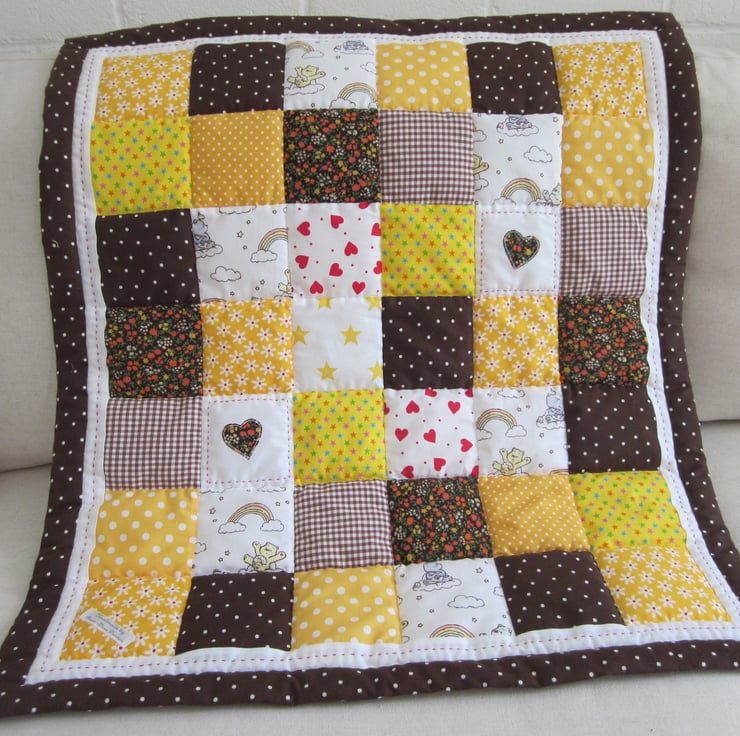Handmade Patchwork Baby Quilt - Folksy