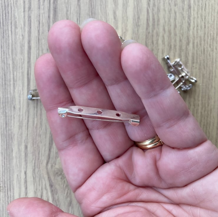 Over 30 Silver Plated Brooch Backs or Clasps wi... - Folksy