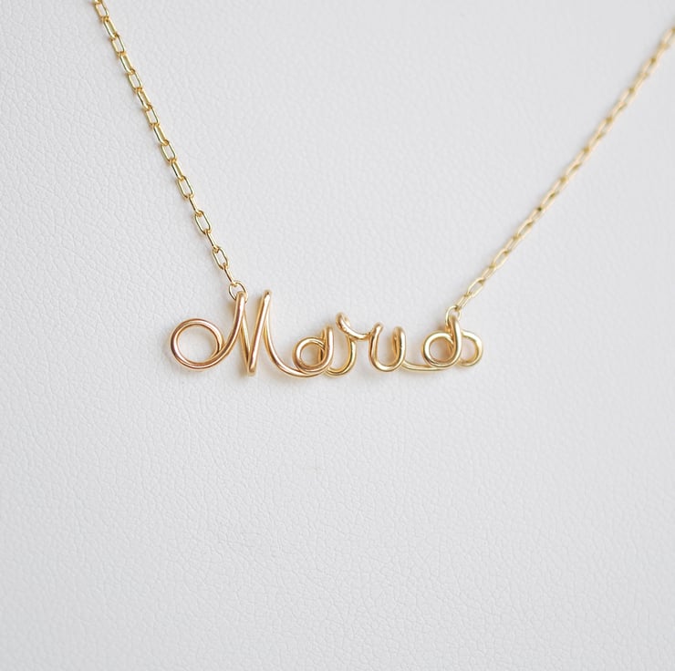 Personalised necklace, Custom name gold filled ... - Folksy
