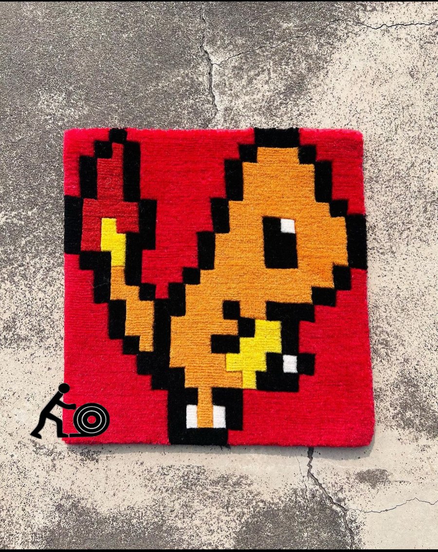 Tibetan Handwoven Charmander Rug - Folksy