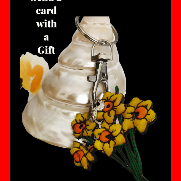 Birthday Flower Key Ring Card - Folksy