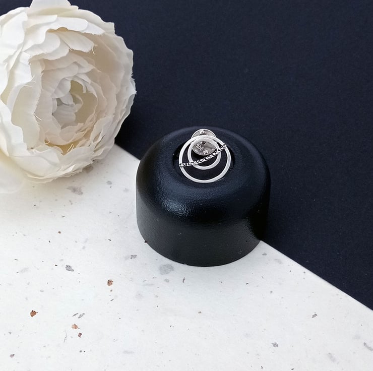 Sterling silver ring and wire lapel pin – handm... - Folksy