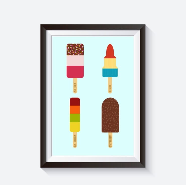 Ice lolly illustration, ice cream poster - Folksy