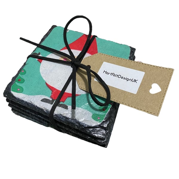Slate Coasters Decoupage Christmas Santa Design... - Folksy