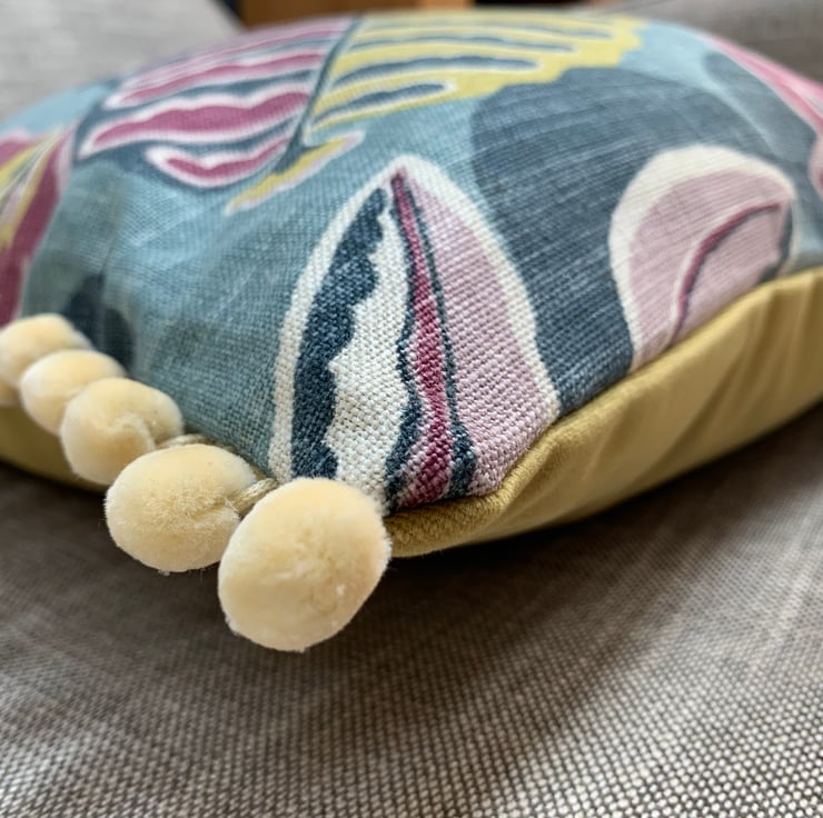 Sanderson Fitzroy linen and velvet cushion cover - Folksy