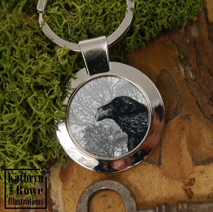 Raven, Wildlife, Corvid, Raven Keyring, Keyring... - Folksy