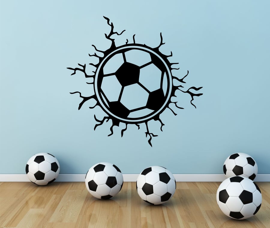 Football Through the Wall Decor Vinyl Wall Stic... - Folksy