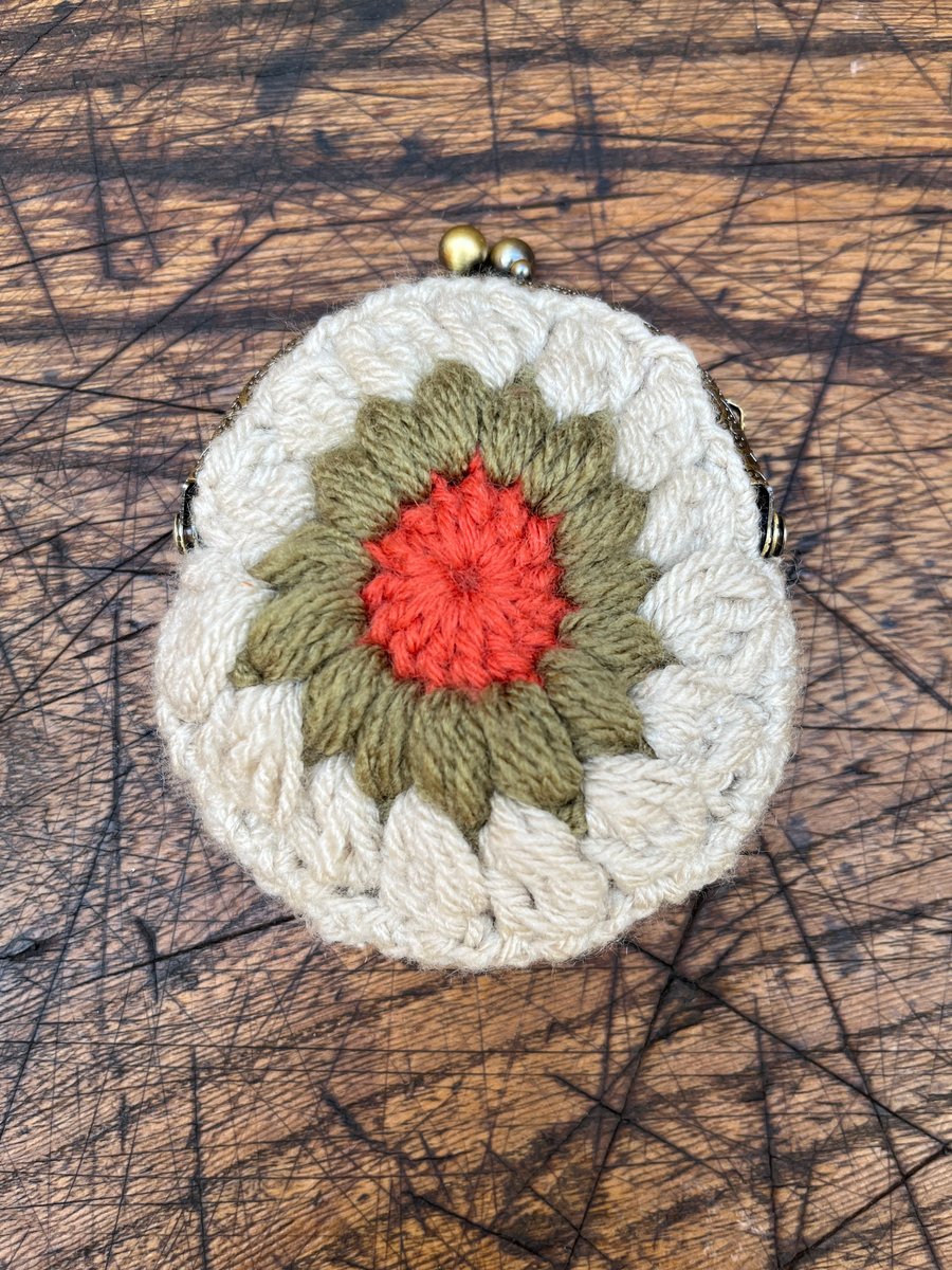 Crochet flower purse - Folksy