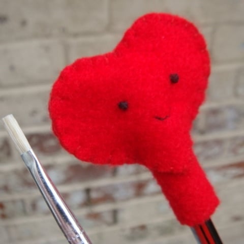 Hand sewn heart Pencil Topper Back to School te... - Folksy