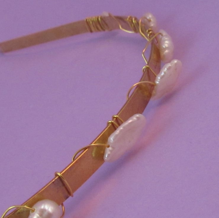 White Pearl Vine Tiara - Folksy
