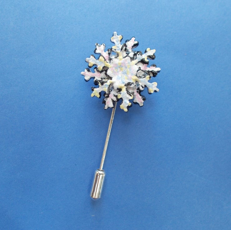 Winter SNOW FLAKE PIN Frozen Flower Wedding Lap... - Folksy