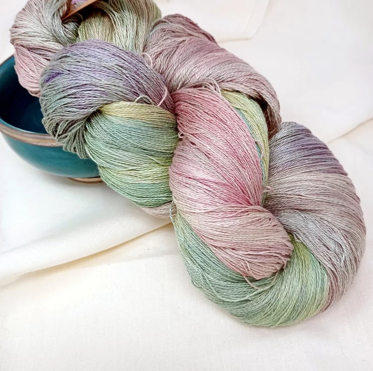 Pink Lemonade Hand Dyed Mulberry Silk Lace Yarn... - Folksy