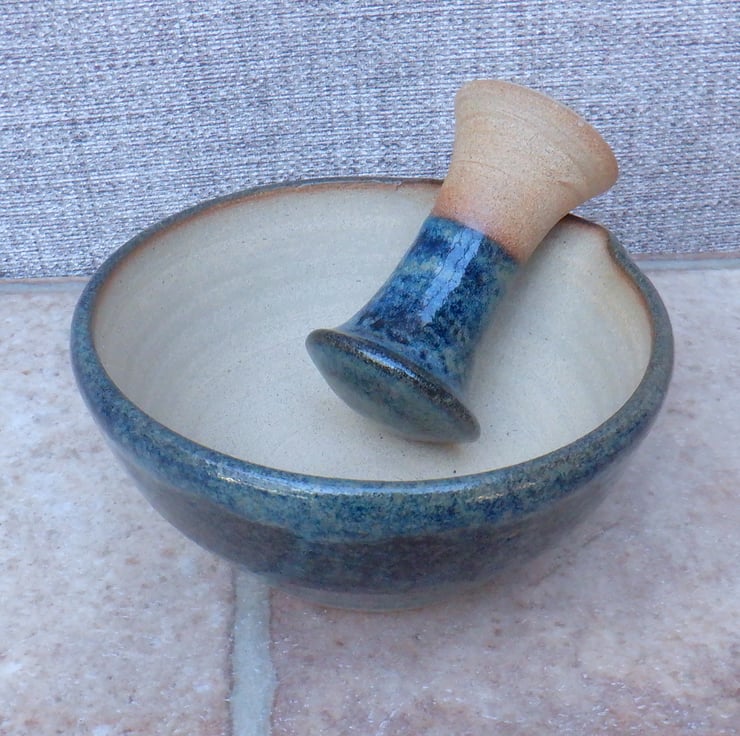 Pestle and mortar spice herb grinder stoneware ... - Folksy