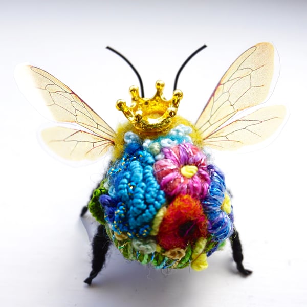 Embroidered Queen Bee - Folksy