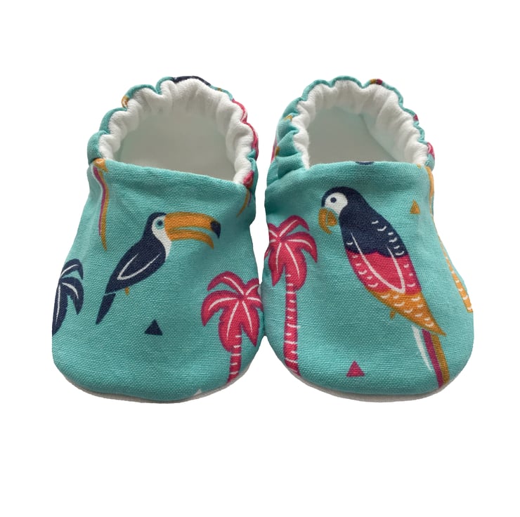 Toucans Parrots Shoes Organic Moccasins Kids Sl... - Folksy