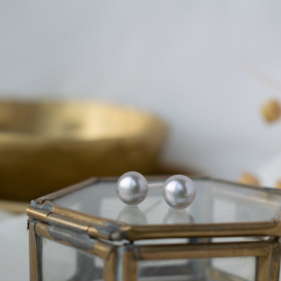 Pearl Stud Earrings - Real Pearl Studs - Brides... - Folksy Pearl Stud Earrings - Real Pearl Studs - Brides... - Folksy