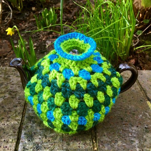 One Cup Bright Green Tea Cosy, Small Funnel Nec... - Folksy