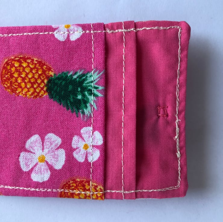 Pink Summer Pineapple and Flower Print Wallet C... - Folksy