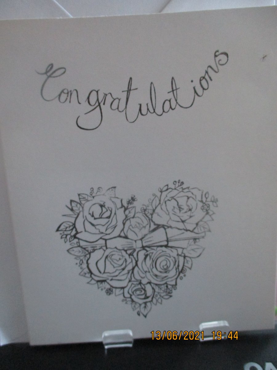 Congratulations Roses Heart Wedding Card - Folksy