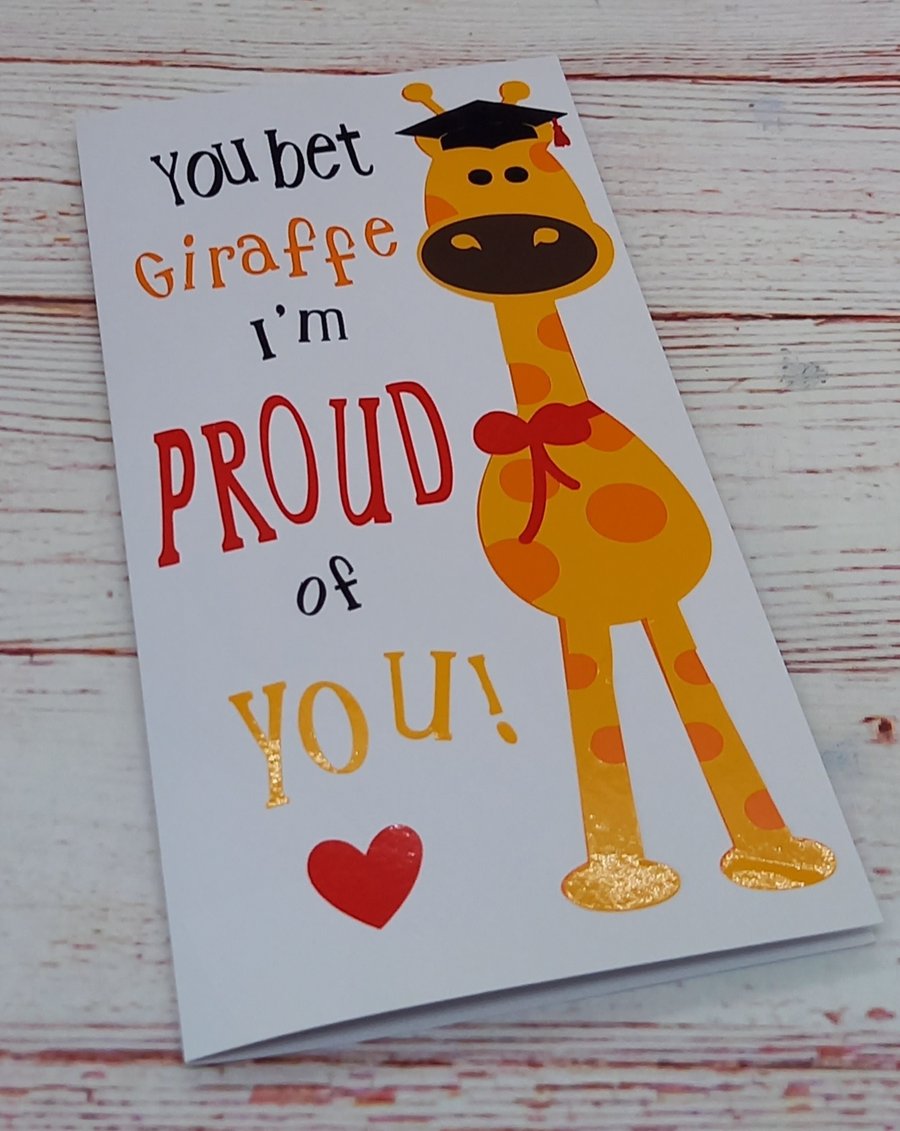 Giraffe Graduation Congratulations Card, Fun Co... - Folksy