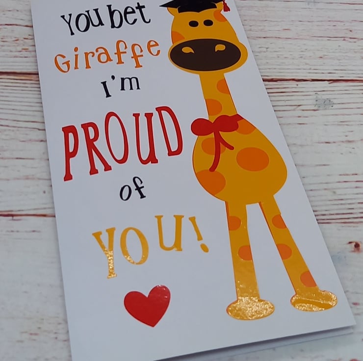 Giraffe Graduation Congratulations Card, Fun Co... - Folksy