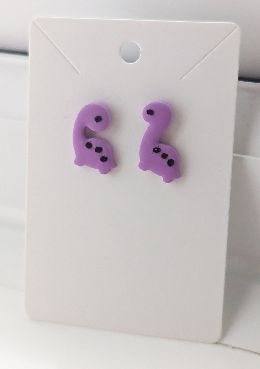 Purple Dinosaur Studs - Folksy