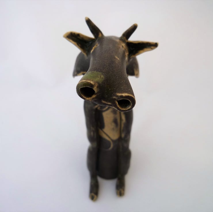 Ceramic cow, hand made one off design, gift ide... - Folksy