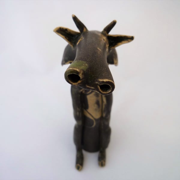 Ceramic cow, hand made one off design, gift ide... - Folksy