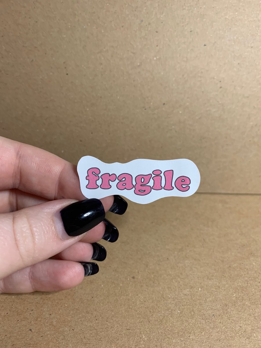 Fragile Stickers in Pink x25 - Folksy