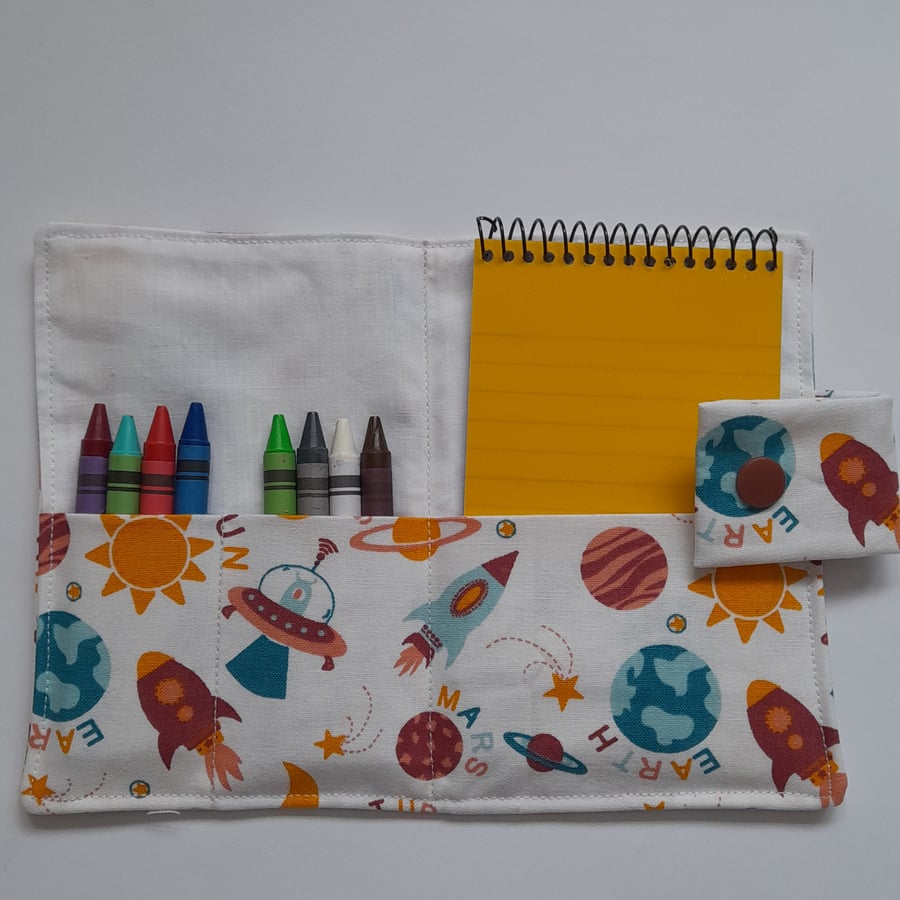 Space Design Mini Art Kit, Children's Crayon Set - Folksy