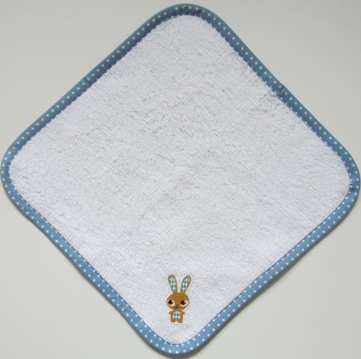 Appliqued Bunny Rabbit Face Cloth, Baby Dribble... - Folksy