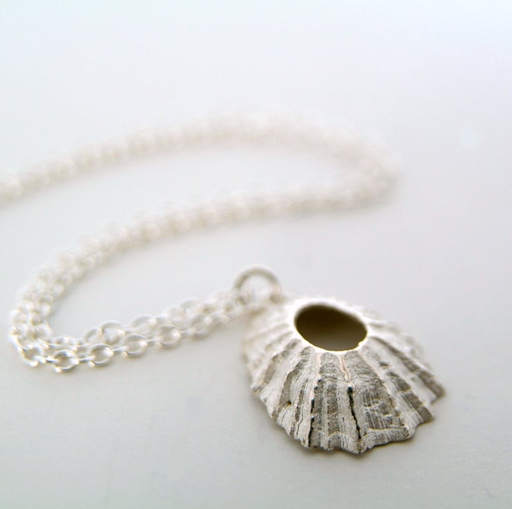 Silver Shell Necklace, Sterling Silver Limpet S... - Folksy