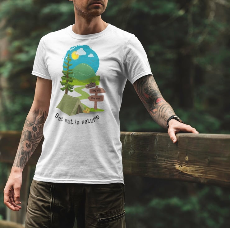Get Out In Nature T-Shirt - Tent Adventure- Esc... - Folksy