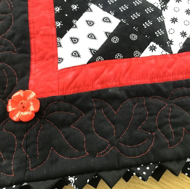 patchwork Poppies On Monochrome - Folksy