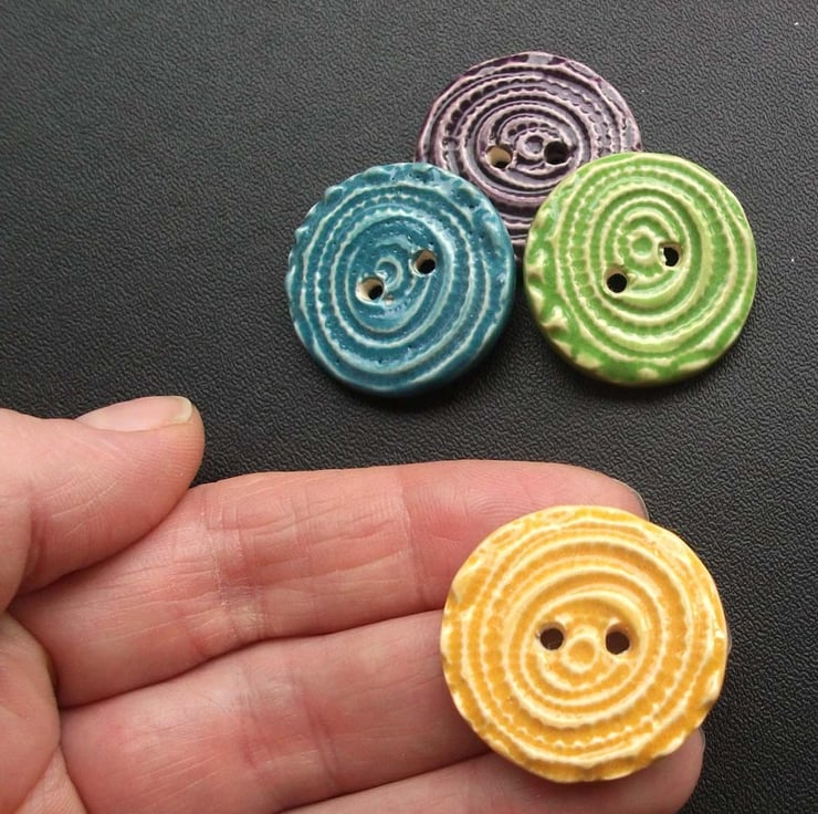 set of four large ceramic buttons - Folksy